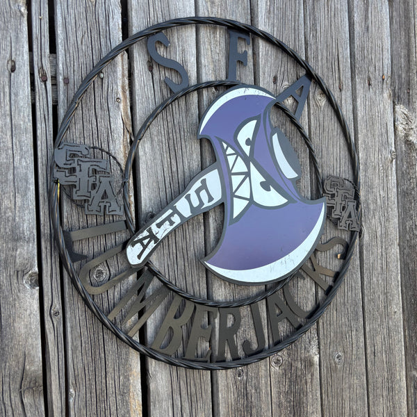 SFA LUMBERJACKS CUSTOM METAL VINTAGE CRAFT SIGN WALL ART TEAM SIGN HAN ...